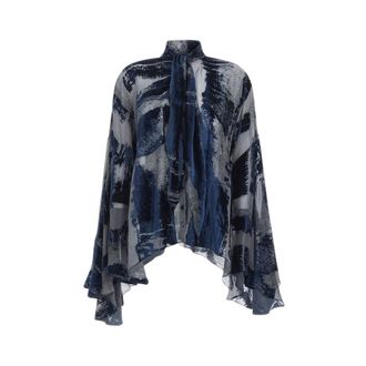 Roberto Cavalli Bluse mit abstraktem Muster und Bindedetail - - Blouses & Shirts - Damen - Mehrfarbig - M
