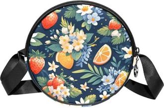 Generic Sac &agrave; bandouli&egrave;re rond pour femme, petit sac &agrave; bandouli&egrave;re avec fermeture &eacute;clair, bretelles r&eacute;glables, style d&eacute;contract&eacute;, pour femmes et filles