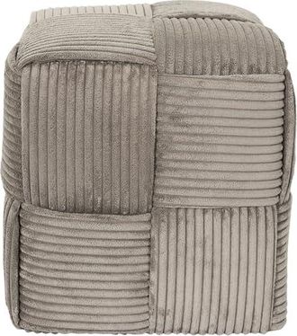 The Home Deco Factory HD0540, geflochtener Gerippter Hocker in Taupe, Elegantes und Komfortables Design, ideal f&uuml;r Wohn- oder Schlafzimmer, vielseitig und pflegeleicht, Ma&szlig;