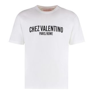 Valentino Garavani Baumwoll-T-Shirt mit Rundhalsausschnitt - - Tops - Herren - Beige - 2XL