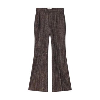 Fendi Ausgestellte Hose aus strukturiertem Stoff - - Trousers - Damen - Braun - XS