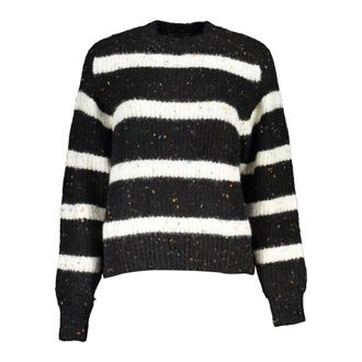 Desigual Femme, Pulls, Noir, Taille: 40 FR Pull Noir à Manches Longues et Col Montant