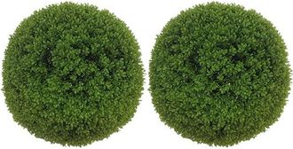 HOMCOM Lot de 2 Boules de buis artificielles de 40 cm, Protection UV, d&eacute;coration pour la Maison, Le Jardin, la f&ecirc;te de Mariage, la d&eacute;coration de la Maison, V