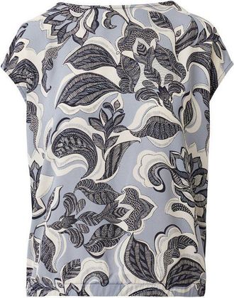 Comma Kurzarmshirt T-Shirt T-Shirt im Materialmix und floralem Print