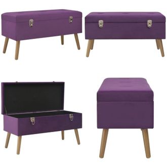 vidaXL Bank mit Stauraum 80 cm Lila Samt - Samtbank - Sitzbank - Flurbank - Beistelltisch - Deko - Home & Living