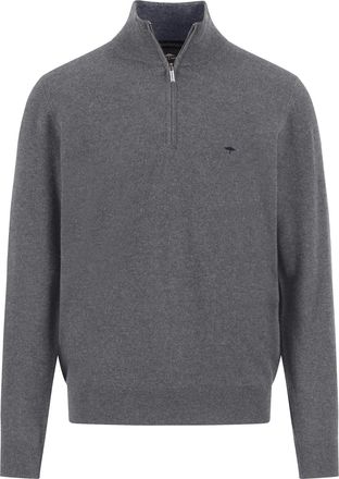 Fynch-Hatton Troyer aus Kaschmir-Mix mit Rei&szlig;verschlusskragen Steel / 3XL