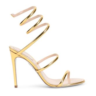Rene Caovilla Femme, Chaussures, Jaune, Taille: 38 EU Sandalette Or Fonc&eacute; pour Femmes