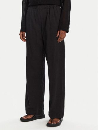 Seafolly Stoffhose Crinkle 55430-PA Schwarz Relaxed Fit
