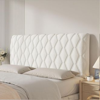 Generic Kopfteil&uuml;berzug, dehnbarer Bettbezug, weicher Bezug, pflegeleicht, for die Schlafzimmergestaltung im Studentenwohnheim(White,200cm (78.7in))