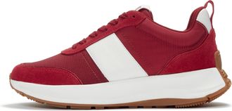 FitFlop Damen F-Mode Flow Fabric/Suede Sneakers, Burnt Berry, 38.5 EU, Burnt Berry, 38.5 EU