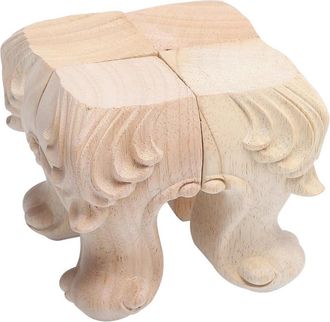 Generic 4 St&uuml;ck Massivholz-M&ouml;belbeine mit Rosenmotiv im europ&auml;ischen Stil, Ersatzf&uuml;&szlig;e for Sofa, Tisch, Bett, Kommode und Bank