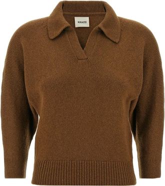 Khaite Femme, Pulls, Brun, Taille: 38 FR Herve Dense Cashmere Polo