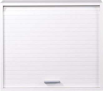 Simmob Küchenschrank Oberschrank Hängeschrank mit Rolladentür, Jalousienschrank, weiß, 60x25x53,6 cm BTH