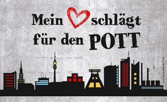 Gilde Gilde - 46819 - Fr&uuml;hst&uuml;cksbrettchen, Mein Herz schl&auml;gt f&uuml;r den Pott, Resopal, 23,5cm x 14,5cm, grau