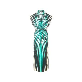 Roberto Cavalli Meerdruck Midi Hemdblusenkleid - - Dresses - Damen - Blau - M