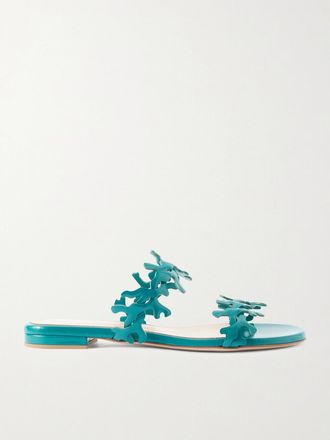 Gianvito Rossi Nuit 95 Pantoletten Aus Lackleder - Blau