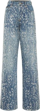 Philipp Plein Femme, Jeans, Bleu, Taille: W26 Denim Pantalons Skater Fit Moroccan Strass