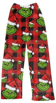 Generic Pyjama Grinch Femme Noel Coton Noël Flanelle Pijama Jogging Fluide Yoga DHiver Large Nuit Vetement Le Grinch Pour Bas De Pyjama Pantalons Polaire Pyja