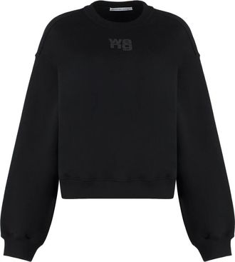 Alexander Wang Femme, Sweatshirts et sweats &agrave; capuche, Noir, Taille: 42 FR Essential Terry Crew SweaT-shirt