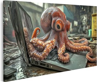 Islandburner Bild auf Leinwand Oktopus am Computer in einer alten Werkstatt Bilder Wandbilder Poster