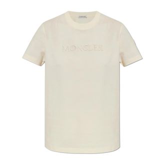 Moncler Logo T-Shirt - - Tops - Damen - Beige - M