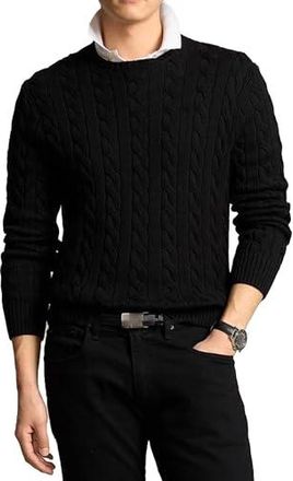 Generic Pull en tricot torsad&eacute; pour homme - Coupe ajust&eacute;e - Col rond - Pull d&eacute;contract&eacute; &agrave; manches longues, c2, 3XL