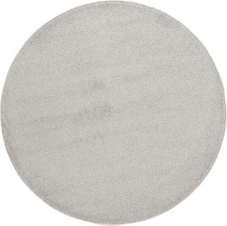 Minimal Minimal - Tapis Rond uni de Salon Chambre Relax Sobre et Epuré (Gris Crème - 160x160cm)