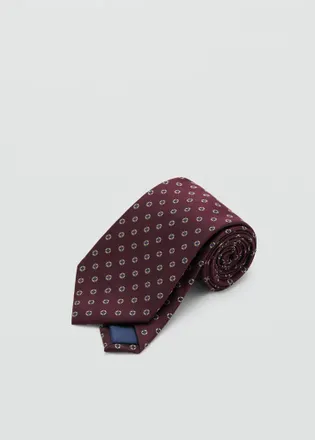 Mango Cravate geo8 bordeaux - Homme - Taille unique - MANGO MAN
