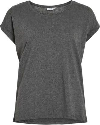 Vila VIDREAMERS New Pure T-Shirt SU-Noos, Mélange de Gris Moyen., M