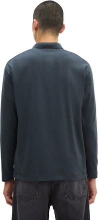 Marc O'Polo Langarm-Poloshirt relaxed aus schwerem Bio-Baumwoll-Jersey