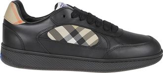Burberry Homme, Chaussures, Noir, Taille: 41 EU Leather and Check Terrace Baskets