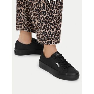 Calvin Klein Sneakers Calvin Klein Vulc Flatform Lace Up Moire YW0YW02012 Schwarz