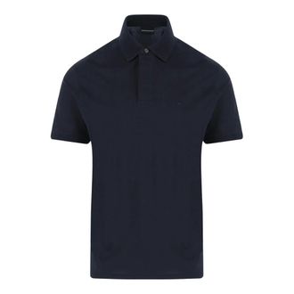 Emporio Armani Polo &agrave; logo brod&eacute; - Homme - Tops - Bleu - Taille: 2XL