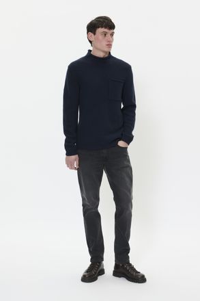 Matinique Strickpullover MArelaxroll Gerade Passform navy