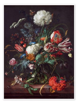 Posterlounge Vase mit Blumen Poster von Jan Davidsz de Heem 90 x 120 cm Wandbilder Wanddeko