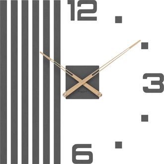 Cander Berlin MNU 2660 P XXL Wanduhr lautlos 60 cm MDF Wohnzimmer analog ohne Ticken Wandtattoo grau anthrazit