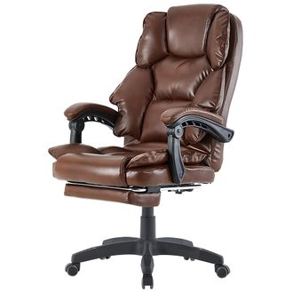 Trisens B&uuml;rostuhl mit Fu&szlig;st&uuml;tze und flexiblen 3-Punkt-Armlehnen ergonomischer Schreibtischstuhl im Lederoptik-Design mit Einer verstellbaren R&uuml;ckenlehne f&uuml;r g