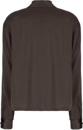 Tom Ford Silk Satin Polo Shirt - Brown