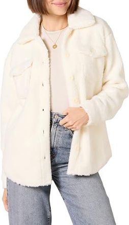 Amazon Essentials Veste Chemise Teddy Oversize en Sherpa Femme, Blanc Crème, L