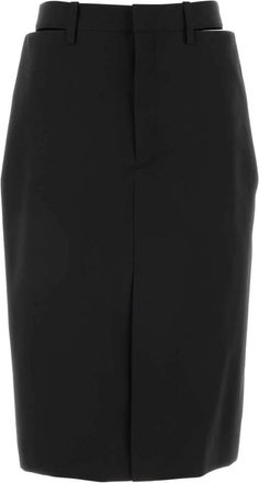 Jil Sander Femme, Jupes, Noir, Taille: 42 FR Wool Midi Skirt