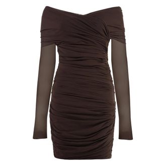 Philosophy di Lorenzo Serafini Wandelbares Drapierkleid mit abnehmbaren &Auml;rmeln - - Dresses - Damen - Braun - XS