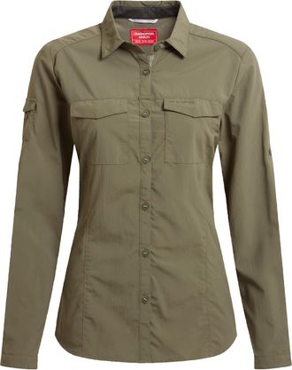 Craghoppers NosiLife Adventure Langarm Hemd Damen Insektenabweisend, Größe:44, Farbe:Wild Olive