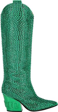 Philipp Plein Stiefel - Stiefel Mit Schmucksteinen - Gr. 36 (EU) - in Gr&uuml;n - f&uuml;r Damen