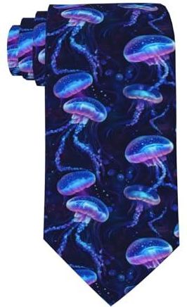 Generic Méduses Bleues Et Violettes Cravate Doux Cravate Homme Élégante Cravates Pour Accessoires Mariages Soirée