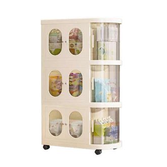 Generic Faltbarer, Schlanker Aufbewahrungswagen, Wagen Mit Schmalem Spalt, Organizer-Schrank Mit Bremsr&auml;dern, Doppelseitig &Ouml;ffnende T&uuml;ren, for Kleine Badezimm