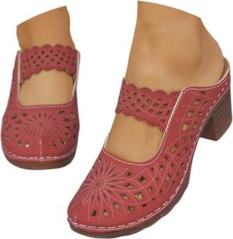 Generic Sandales &agrave; talon &eacute;pais &agrave; bout ferm&eacute; pour femme 2026, mules &agrave; enfiler &agrave; talons blocs respirantes et ajour&eacute;es avec soutien de la vo&ucirc;te plantaire, confor