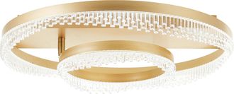 Lightbox LED Deckenlampe | &Oslash; 60 cm | Deckenleuchte mit doppeltem Rahmen & Kristall-Optik | Lichtfarbe per Fernbedienung einstellbar | 5400 lm | aus Aluminium/A