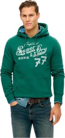 Superdry Homme, Sweatshirts et sweats &agrave; capuche, Vert, Taille: S Script Sweat