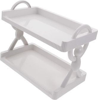 Angoily Multifunktionales Lagiges Aufbewahrungsregal Weiß Tisch und Wandmontage Platzsparender Organizer für Bad und Küchenutensilien für Badezimmer Küche Sch