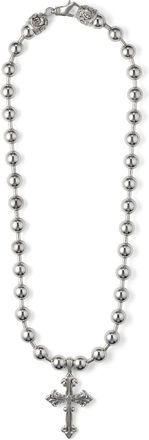 Emanuele Bicocchi Kugelkette mit Kreuz-Anhänger - Silber